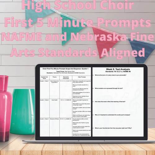 High School Choir First Five Minute Daily Prompts Semester One Bundle