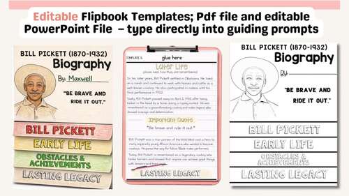 Bill Pickett Biography Writing Project Editable Templates Black History ...