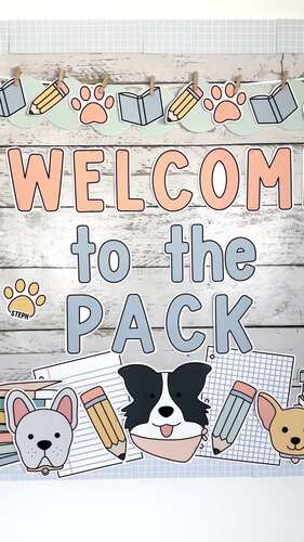 Dog Welcome Back To School & Amazing Things Happen Here Bulletin Board