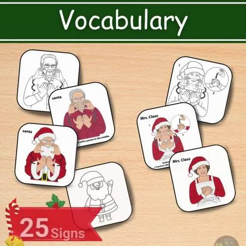 Christmas Activity Bundle No Prep Bilingual Vocabulary Holiday Games ASL