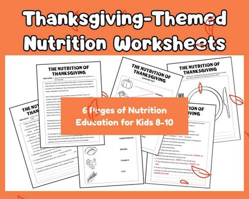 Thanksgiving Nutrition Worksheets | Reading Passage, Comprehension ...