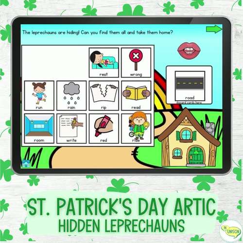 St. Patrick's Day Articulation Boom Cards™ Find Hidden Leprechauns S Z R L