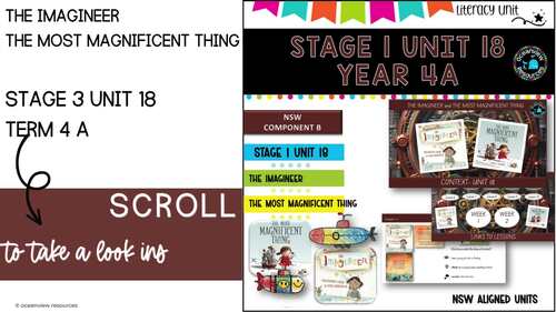 NSW DET Stage 1 English Unit 18 THE IMAGINEER, MAGNIFICENT THING Comp B ...