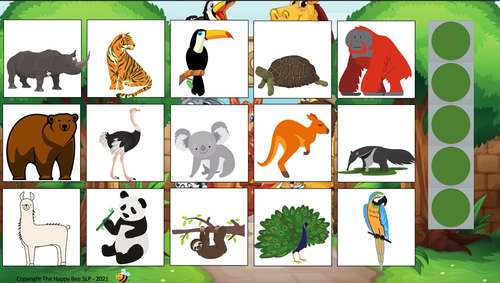 Cariboo Zoo Vocabulary: Digital Game by The Happy Bee SLP | TPT