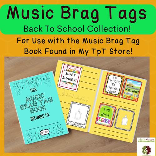 Music Class Rewards, Back To School Brag Tags - Classroom Management ...