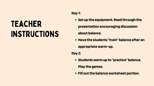 Balance - Skill Related Fitness * Includes Yoga/ Stretching Activity Cards