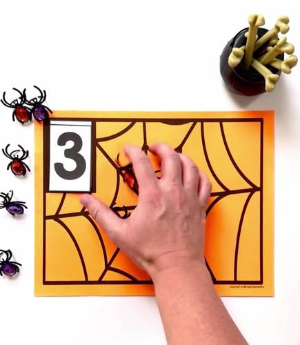 Halloween Spider Counting Activity #1-20 - Math Centers by Megs Teacher ...