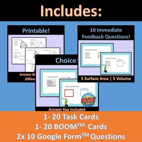 Surface Area and Volume | Prisms and Cylinders | Bundle | Google | BOOM ...