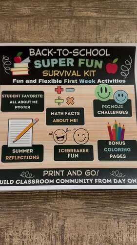 Back to School Survival Kit-First Day-Week of School-Ice Breaker-Bell ...