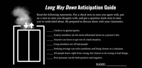Long Way Down Full Unit | Ready-to-Teach HS ELA Bundle | Editable ...