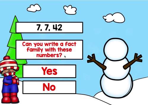 Winter Multiplication & Division Fact Families Math Boom Cards | TPT
