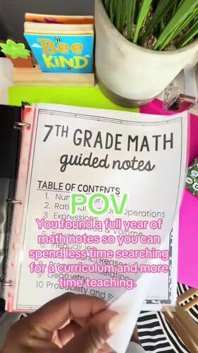 7th Grade Math Curriculum - Notes Activities Warm Ups Spiral Review ...