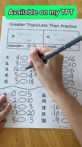 Greater Than Less Than Inequalities Practice Worksheet by Justin Time ...