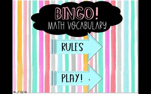 Math Vocabulary Bingo PowerPoint Game by Math and Glitter | TPT