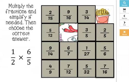 Multiplying Fractions Picture Reveal Boom Cards--Digital Task Cards