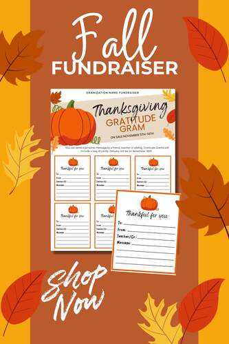 Editable Thanksgiving Candy Grams | Fundraiser Template for School or ...