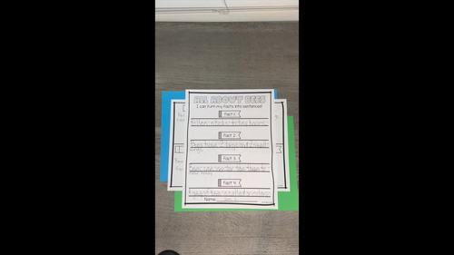 Bees Craft Interactive Writing Activity Kindergarten First Second Grade ESL