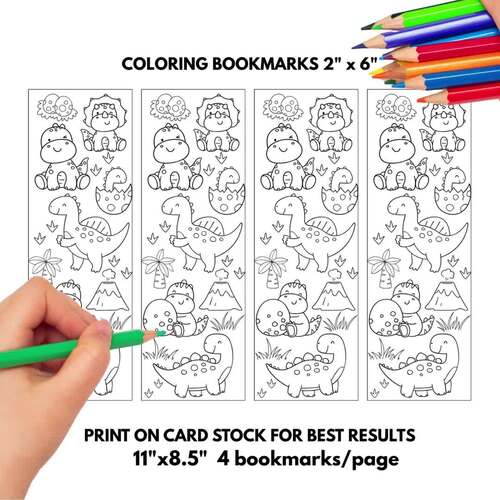 Coloring Bookmarks for Kids, Cute Animals Seasonal, DIY Craft Activity ...