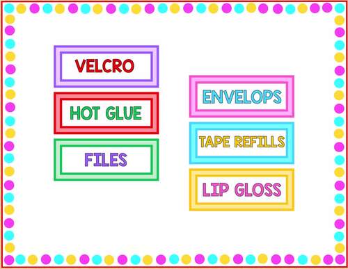 Printable Bright Classroom Supplies Labels, Editable Colorful Supplies ...
