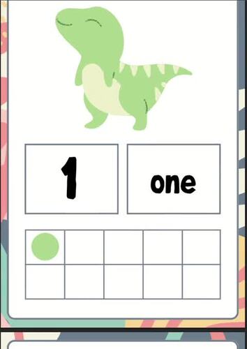 Dinosaur Number Flashcards 1-10 with Ten Frames | Math Center Activity