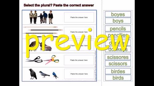 Regular Plural Nouns –Cut and Paste -Worksheet with real Images | TPT