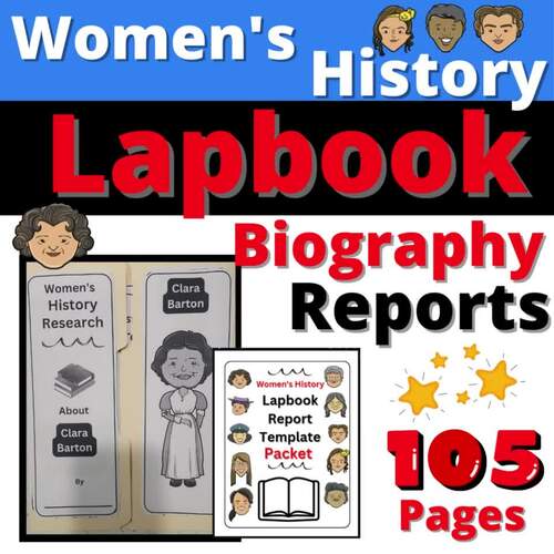Womens History Biography Lapbook Research Report Activity Writing