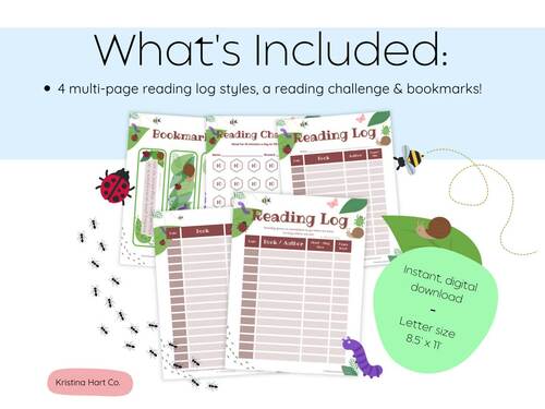 PRINTABLE Kids Bug Reading Log by Kristina Hart - The Homeschooling ...