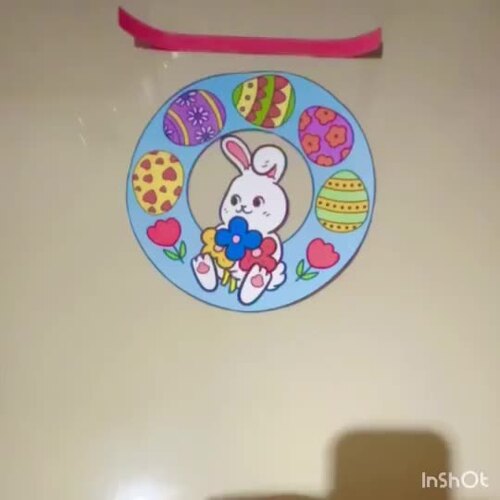Easter Egg Wreath Bunny Craft Activities Spring Paper Template Bulletin ...