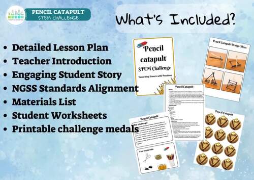 Pencil Catapult STEM challenge by Inbal's science fun | TPT