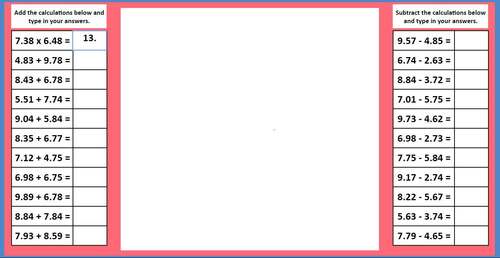 Mystery Digital Pixel Art NO PREP - Corgi Decimal Addition and Subtraction