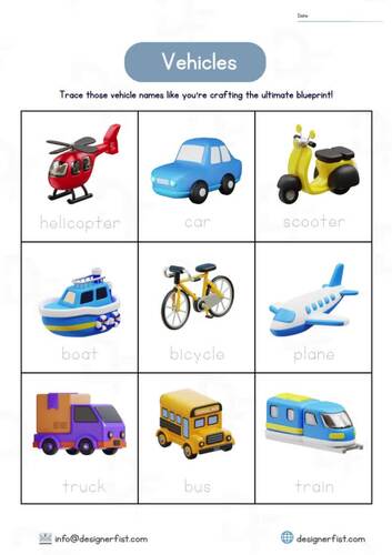 Autism Vehicles Writing Skills for Childs by Inclusive Learning Support