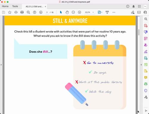 ESL Elementary Lesson: Learn How to Use 'Still' & 'Anymore' | TPT