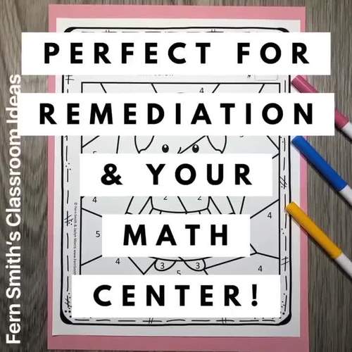Color By Number For Math Remediation Numbers 1 to 5 Old Woman in a Shoe