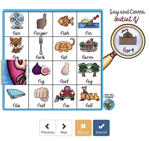 Articulation F Boom Cards Games for Speech Therapy by Busy Bee Studio