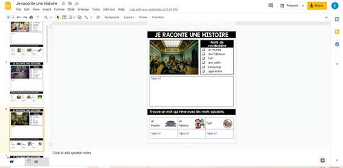 FRENCH GOOGLE SLIDES ACTIVITIES FOR EARLY FINISHERS - JE RACONTE UNE ...