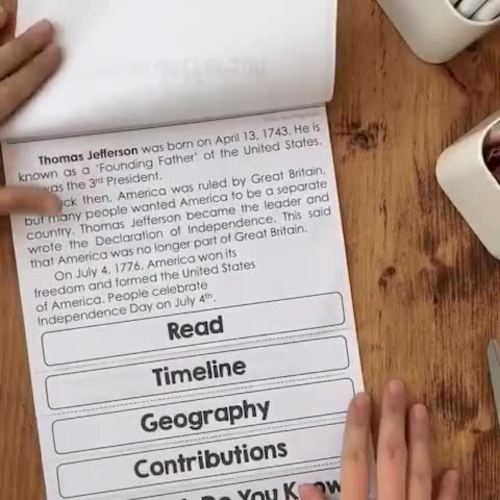Thomas Jefferson Flipbook for 1st & 2nd Grade Social Studies ...