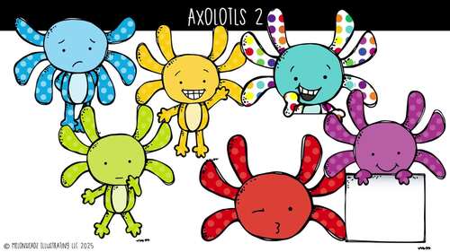 Axolotl clip art 2, Amphibian clip art Mini by Melonheadz Clipart