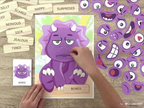 Dinosaur Emotions and Feelings Activity: Build a Dino Face Game, SEL ...