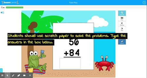 2-Digit Addition with Regrouping Digital Task Cards - Distance Learning