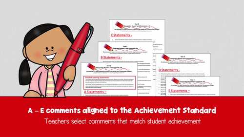 Australian Curriculum Year 5 Geography Report Card Comments by Ideacations