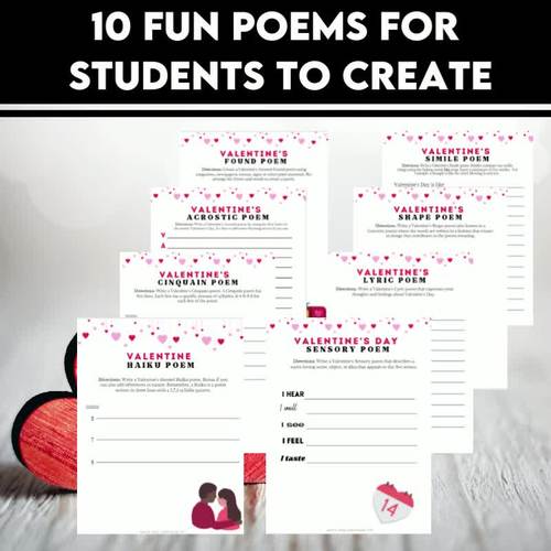 Poetry Writing Valentine's Day Package by Apple Tree Resources | TPT