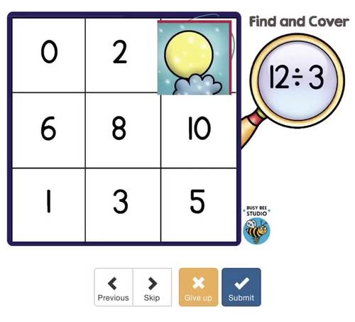 Division Facts Fluency | Dividing by 3 Boom Cards Games by Busy Bee Studio