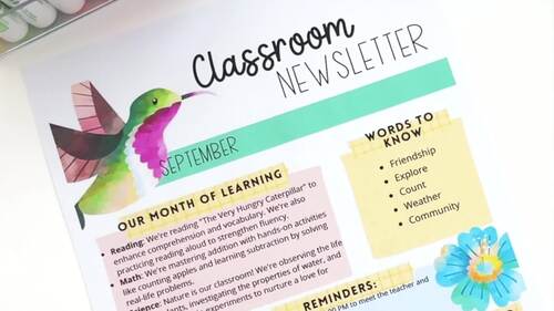 Birds of a Feather Classroom Newsletters | Editable Parent Communication