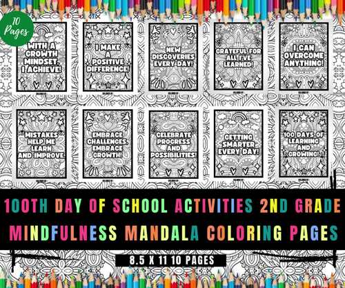100th Day Of School Activities 2nd Grade, Encouragement & Mindset Growth
