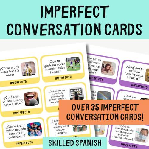 Spanish Imperfect Conversation Cards | Spanish Speaking Practice | Spanish