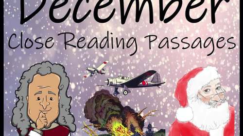 December Close Reading Comprehension Passages | 5th Grade & 6th Grade