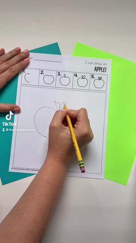 September Directed Drawings with Shapes | Fall | Autumn by ThatKinderMama