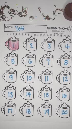 January Trace and Write: Numbers 0-30 by Sprinkled with Fun | TPT