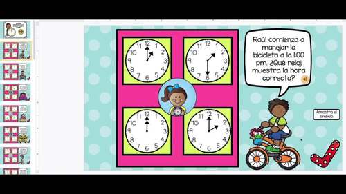 La hora: Telling time Spanish Google Slides by Recursos Arcoiris
