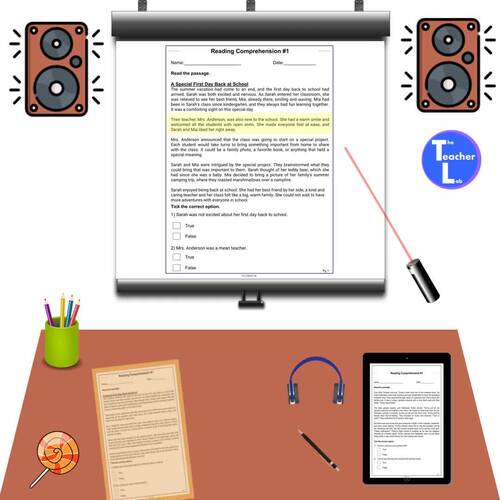 Back to School Reading Comprehension Print & Digital 2nd 3rd Grade